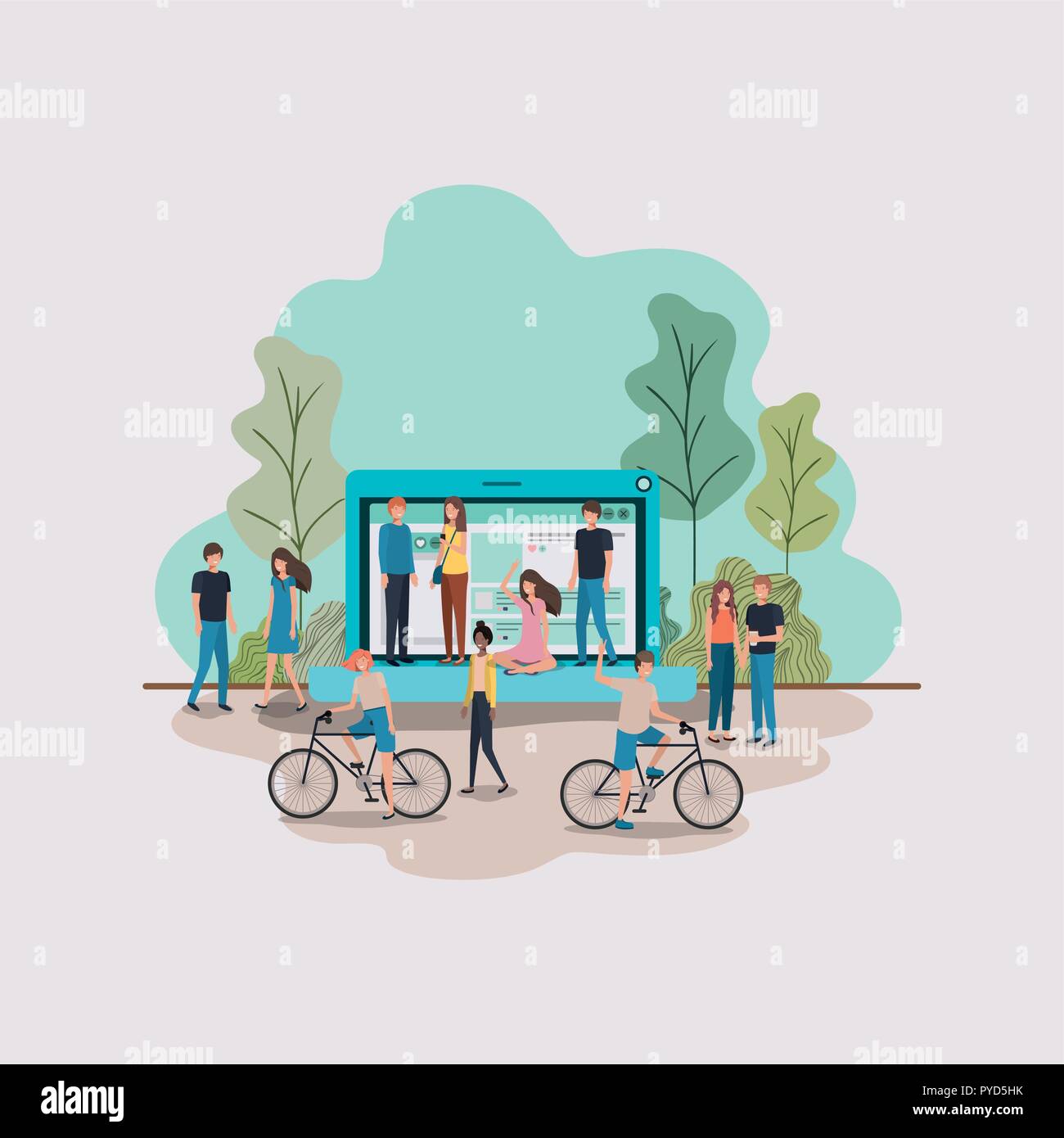 mini people working in computer desktop Stock Vector Image & Art - Alamy