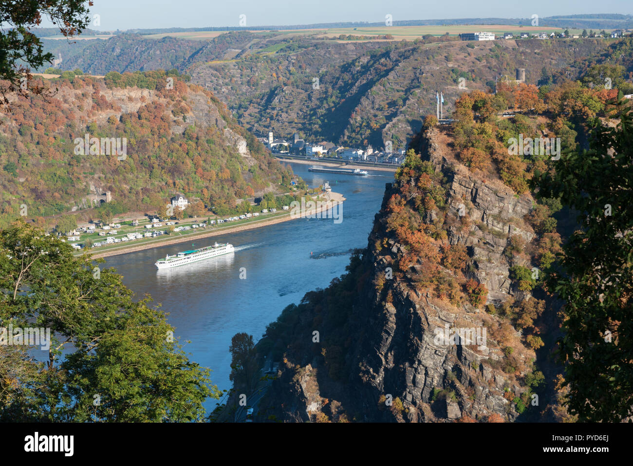 Rock of the Loreley, Rhine valley in autumn Stock Photo - Alamy