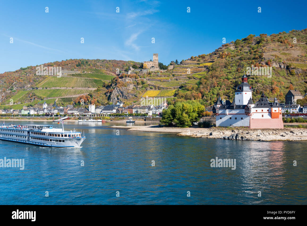 Rhine castles at Kaub, Germany Stock Photo - Alamy