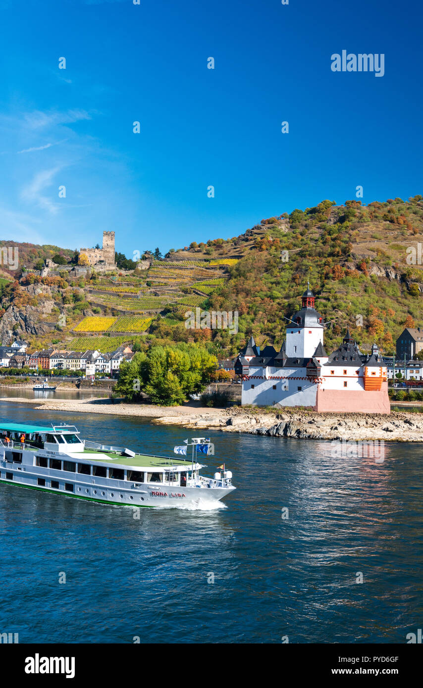 Rhine castles at Kaub, Germany Stock Photo - Alamy
