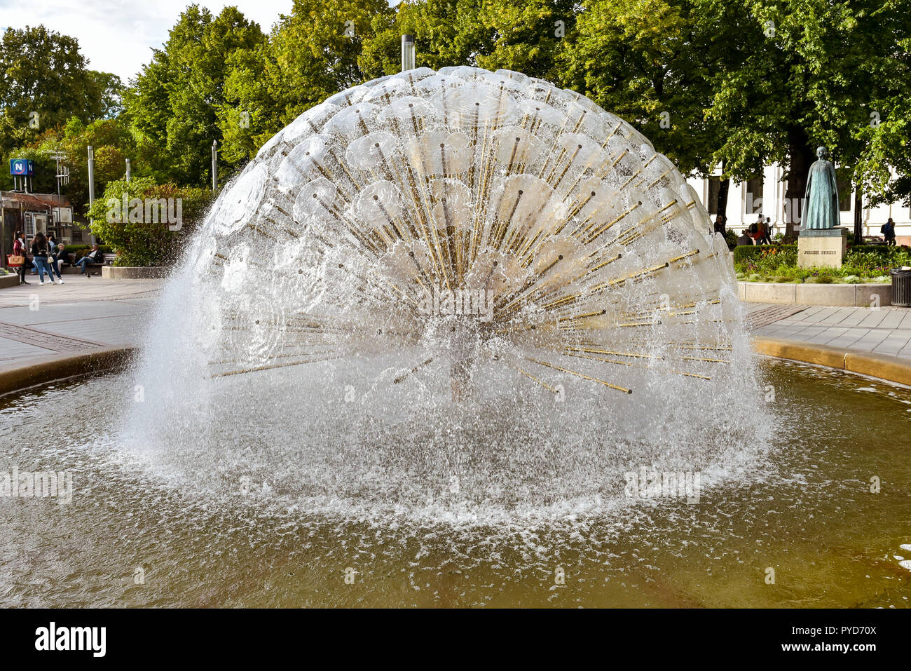 Hemispherical water fountain - Oslo, Norway Stock Photo - Alamy