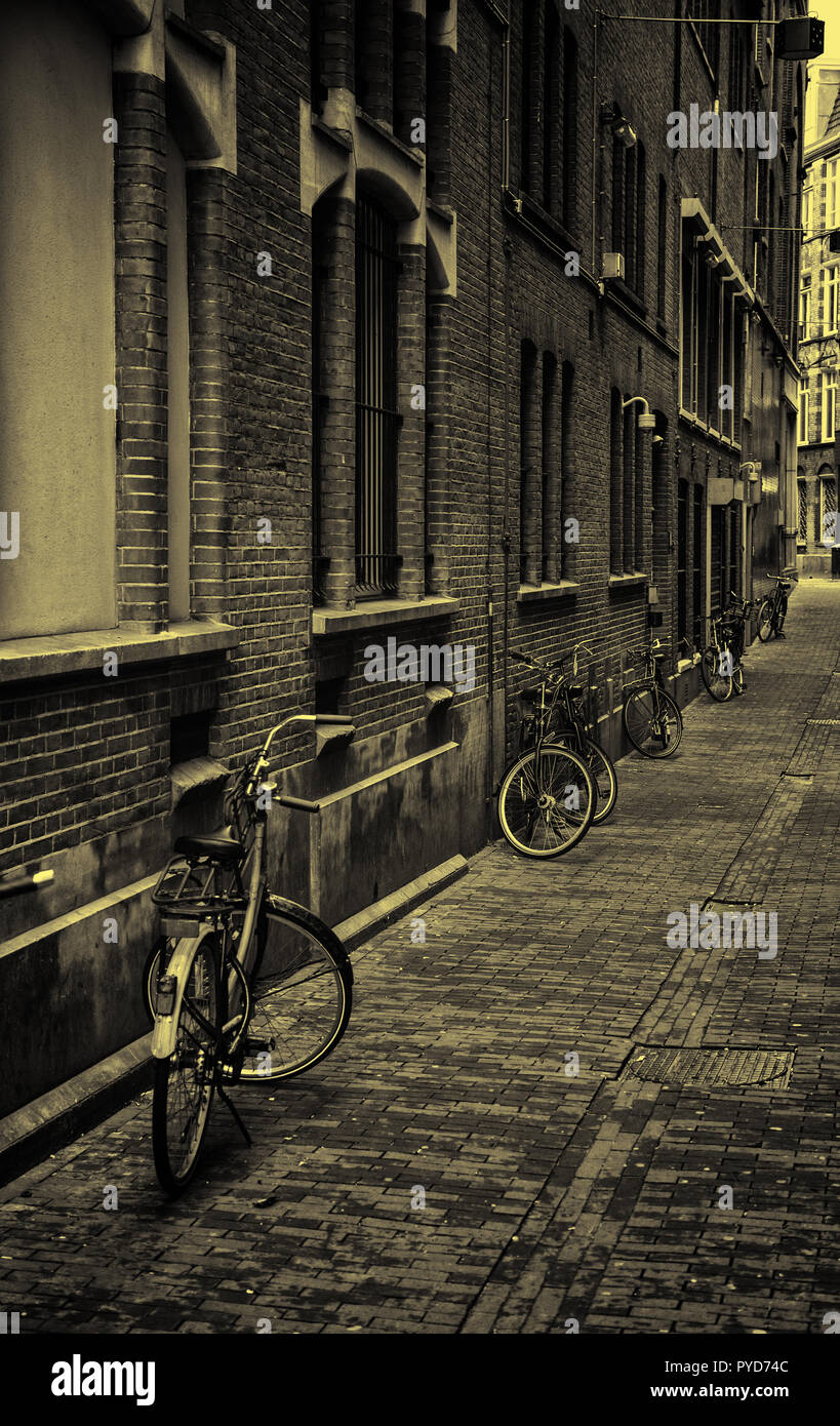 Amsterdam alley, Dutch city street, tourism in europe Stock Photo - Alamy