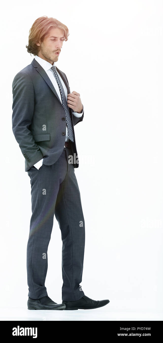 Full length of a fashion male model over white background Stock Photo ...