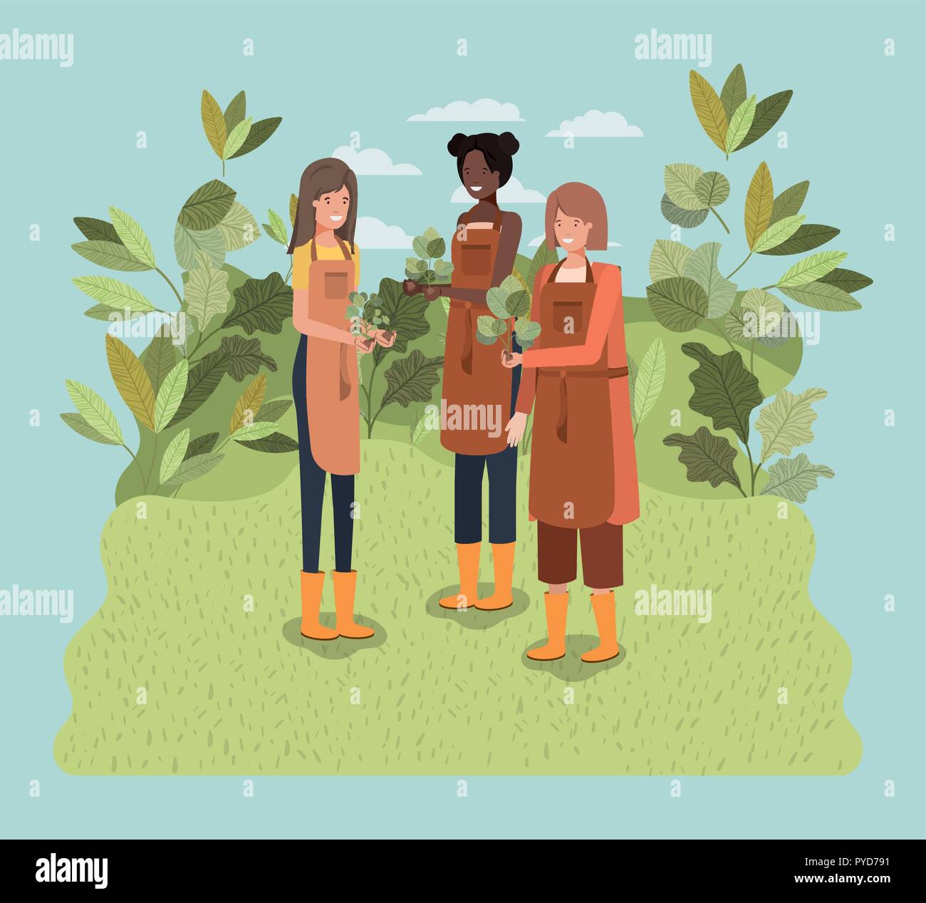 Forestry planting Stock Vector Images - Alamy