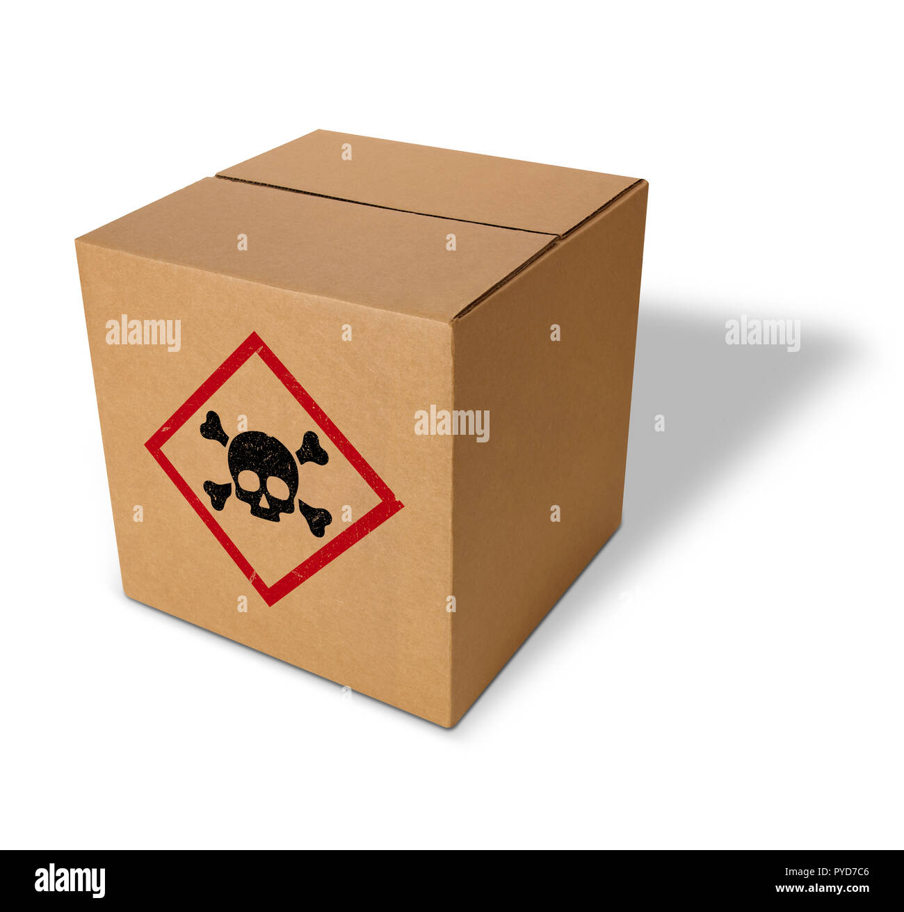 Cardboard box with skull and cross-bones sign Stock Photo - Alamy