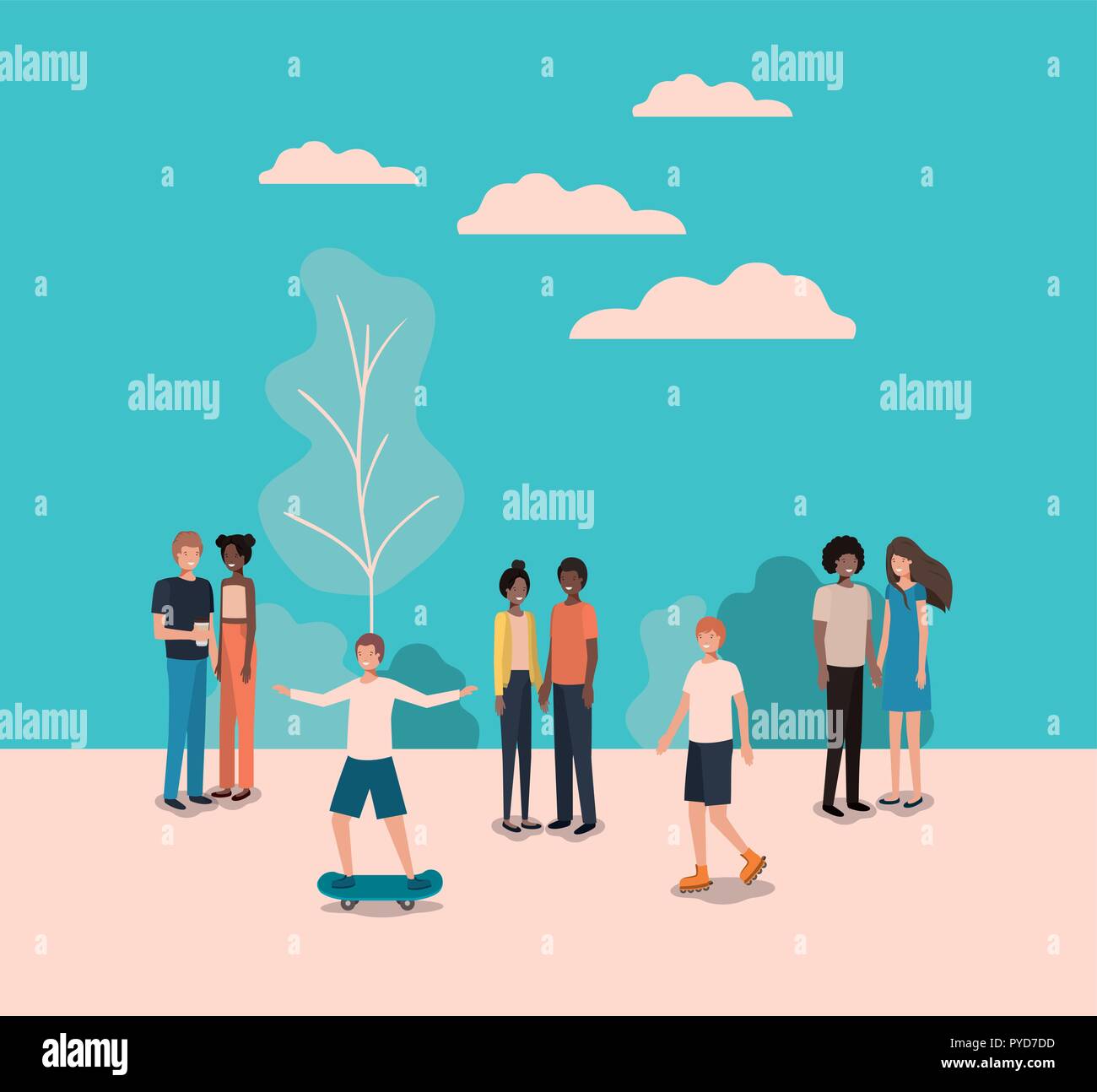 Illustration people doing outdoor activities hi-res stock photography ...