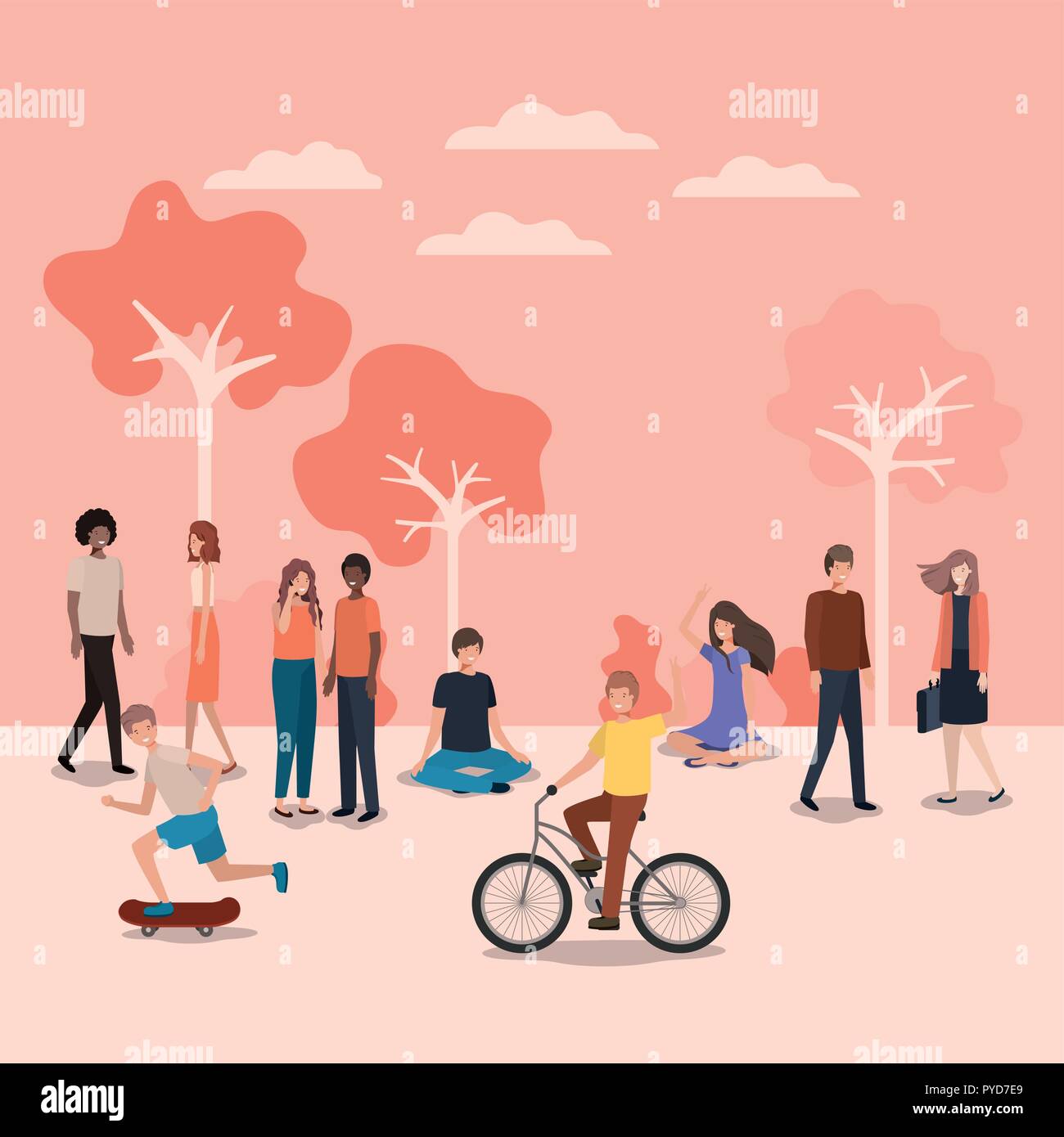 Illustration people doing outdoor activities hi-res stock photography ...