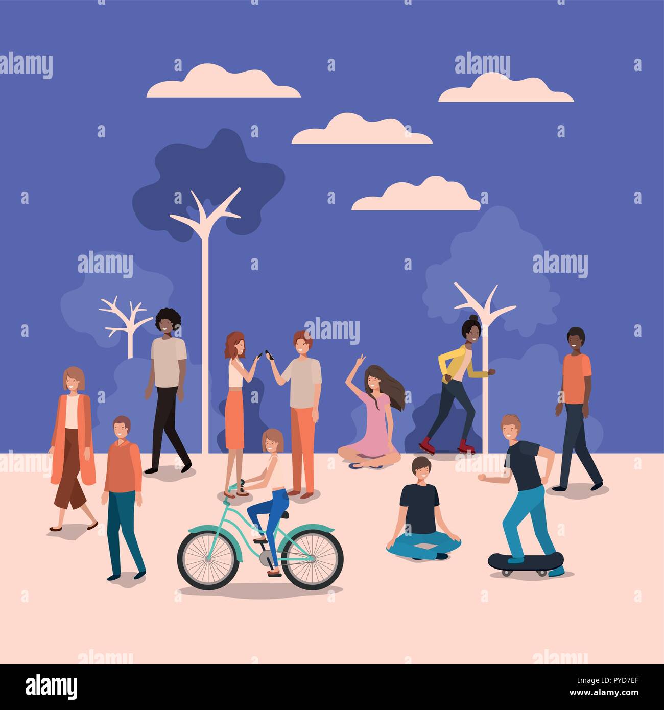 Illustration people doing outdoor activities hi-res stock photography ...