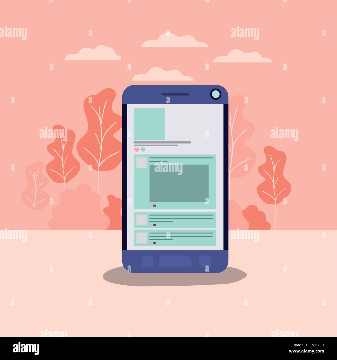 smartphone with forest landscape Stock Vector Image & Art - Alamy