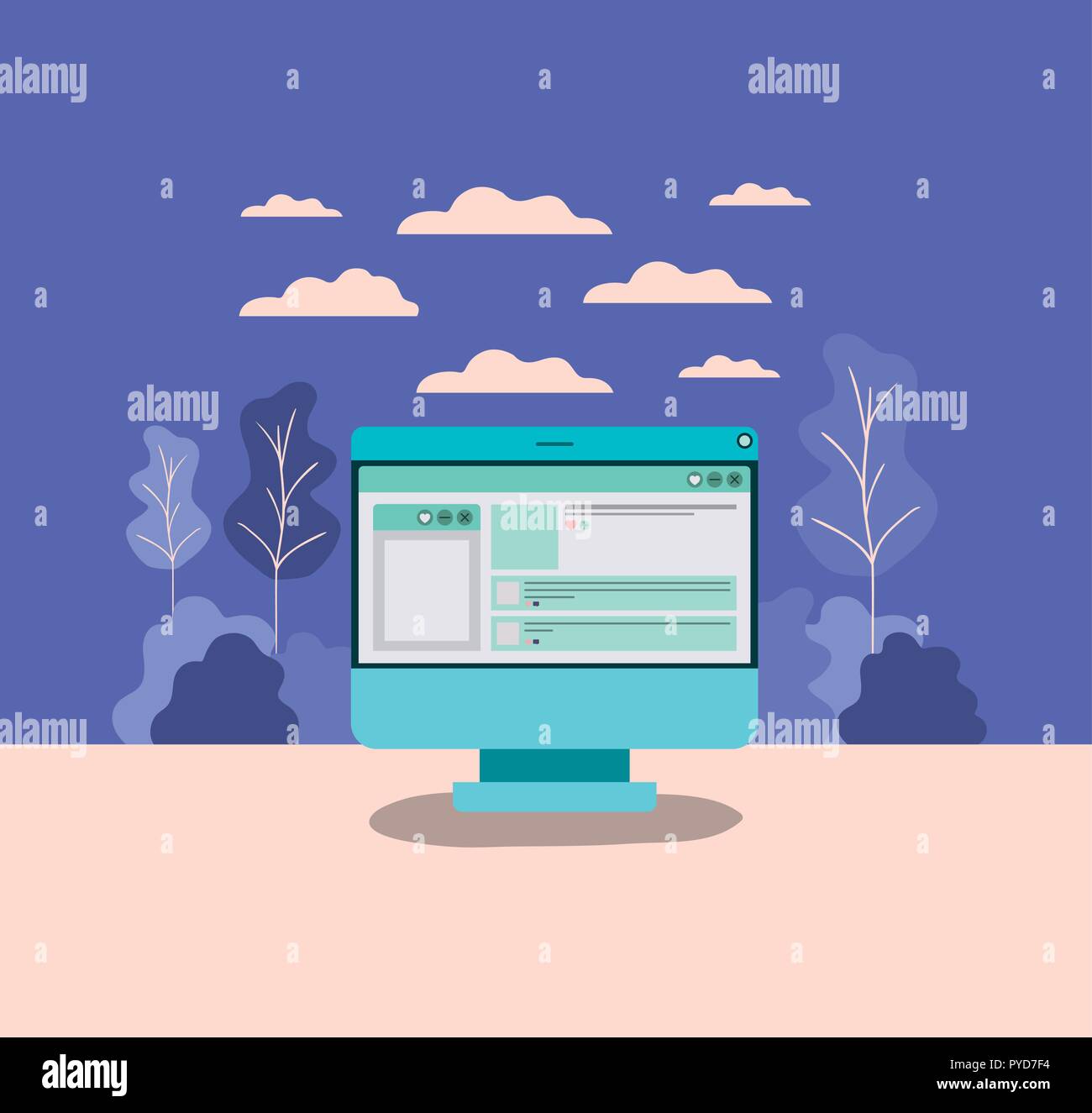 Digital forest image Stock Vector Images - Alamy