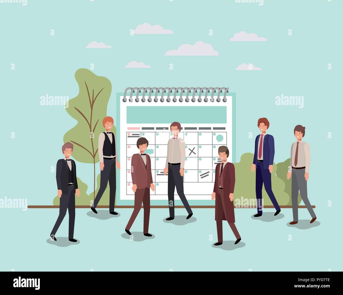 mini people with calendar reminder Stock Vector Image & Art - Alamy