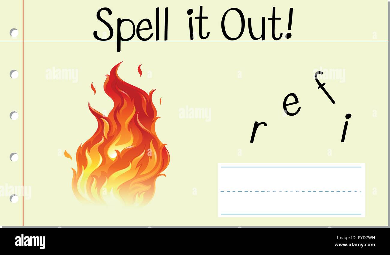 Spell it out fire illustration Stock Vector Image & Art - Alamy