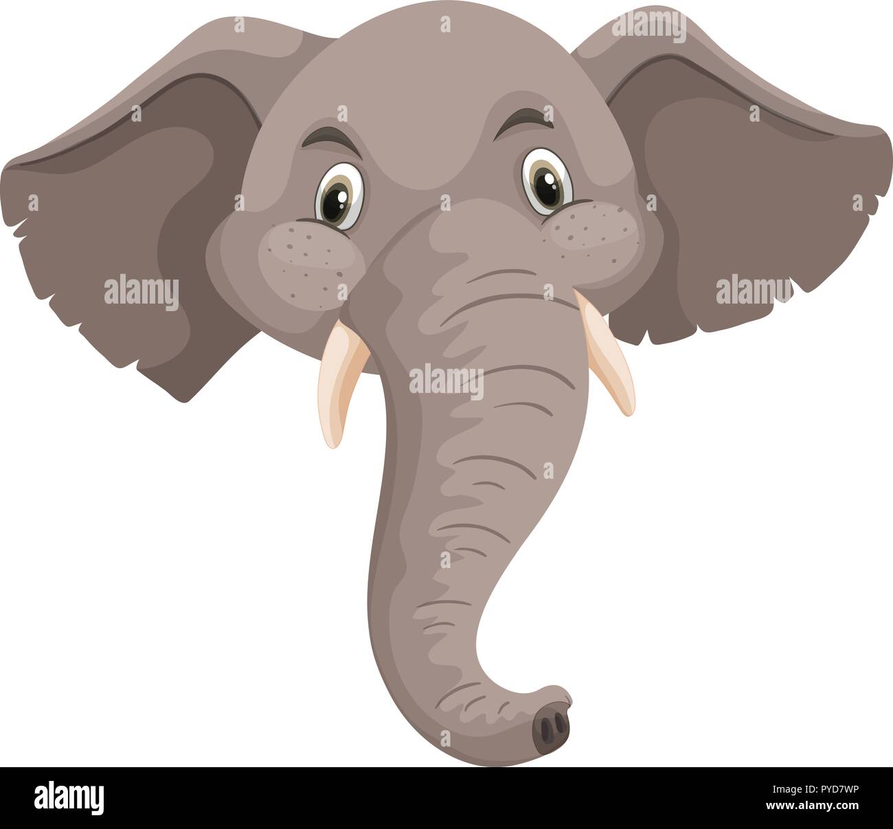Isolated elephant head white background illustration Stock Vector Image ...
