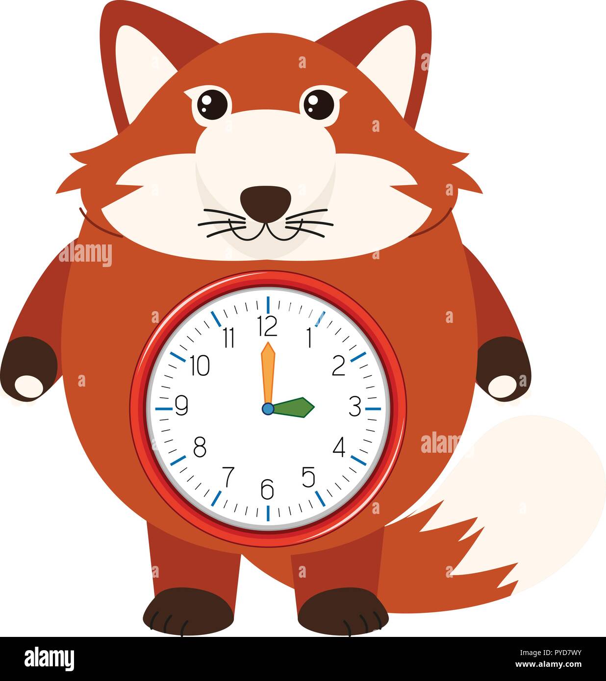 A red fox clock illustration Stock Vector Image & Art - Alamy