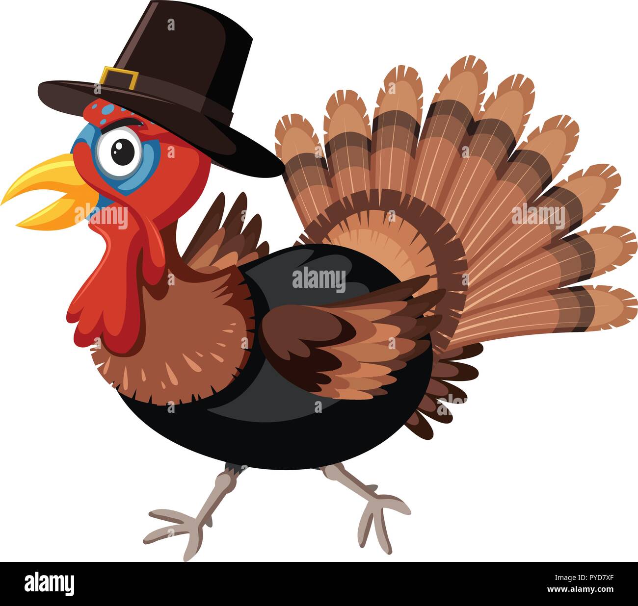 Thanksgiving turkey with hat illustration Stock Vector Image & Art - Alamy