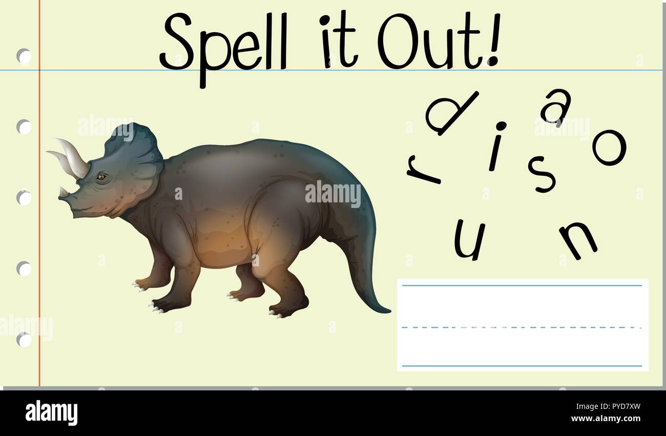 Spell it out dinosaur illustration Stock Vector Image & Art - Alamy