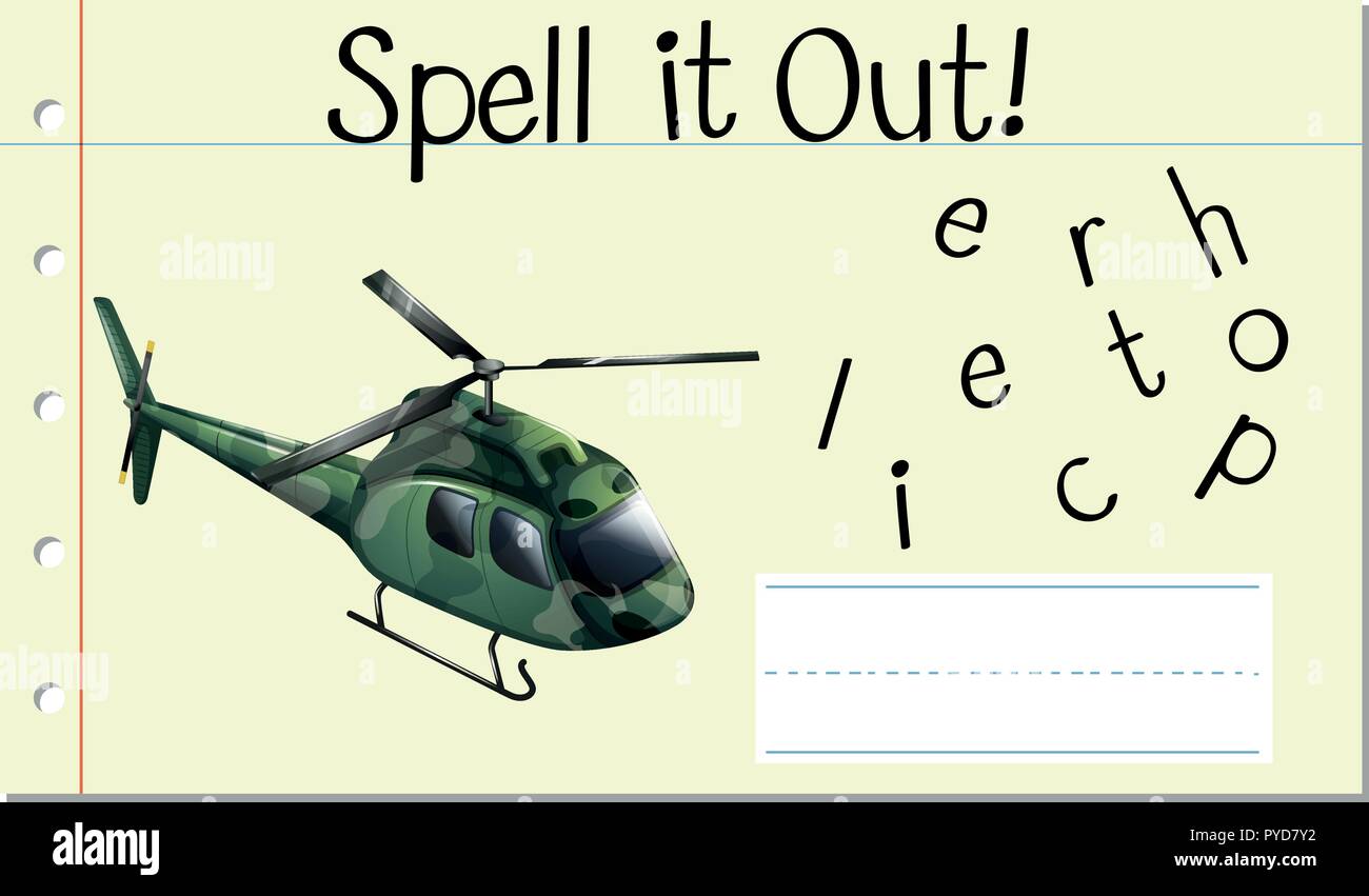 Spell it out helicopter illustration Stock Vector Image & Art - Alamy