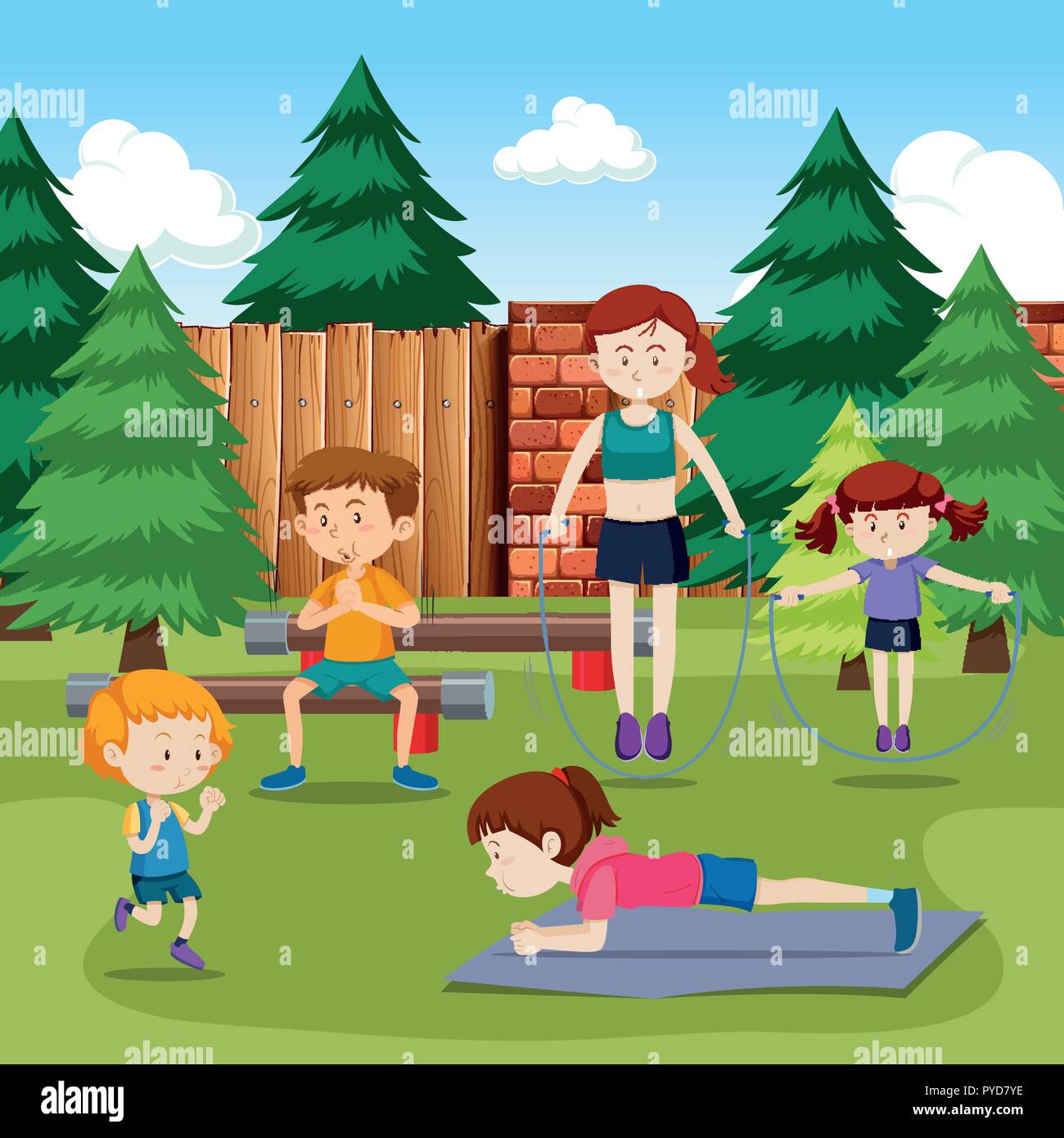 Exercising People Clipart