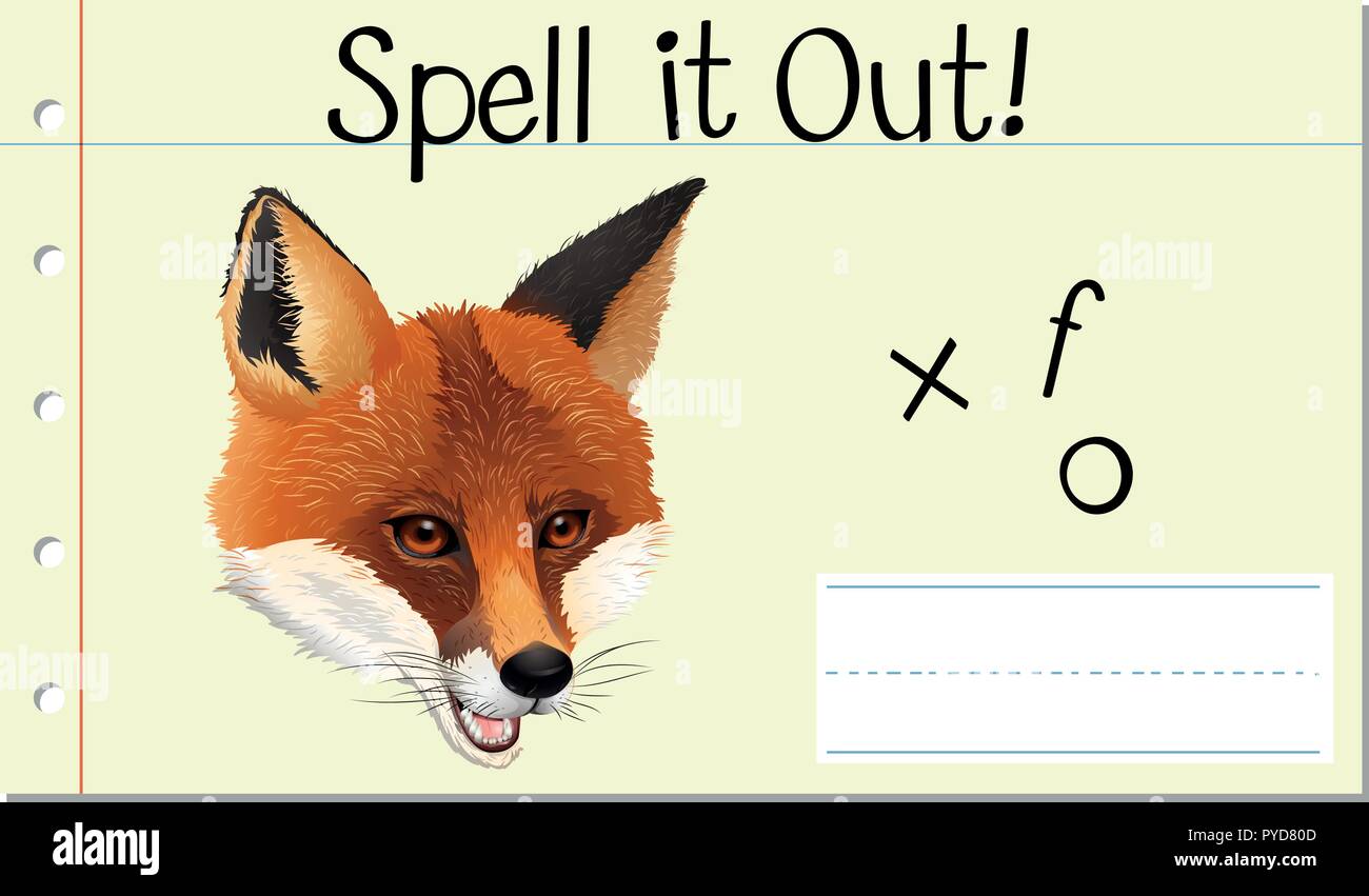 Spell English word fox illustration Stock Vector Image & Art - Alamy