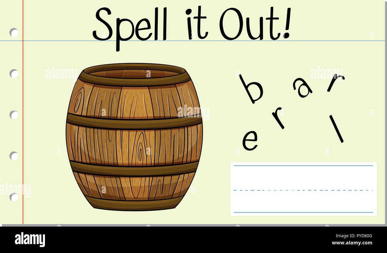 Spell English word barrel illustration Stock Vector Image & Art - Alamy
