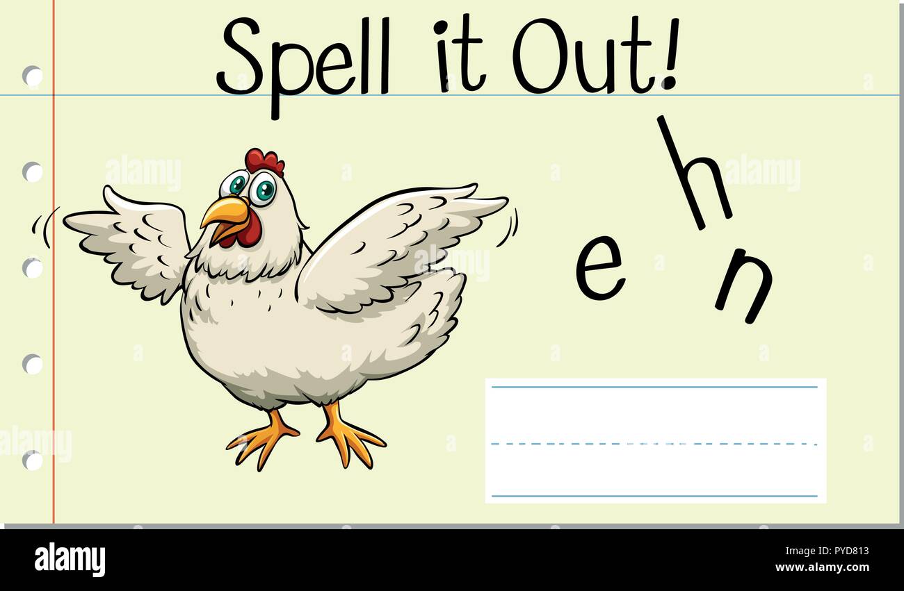 Spell it out hen illustration Stock Vector Image & Art - Alamy
