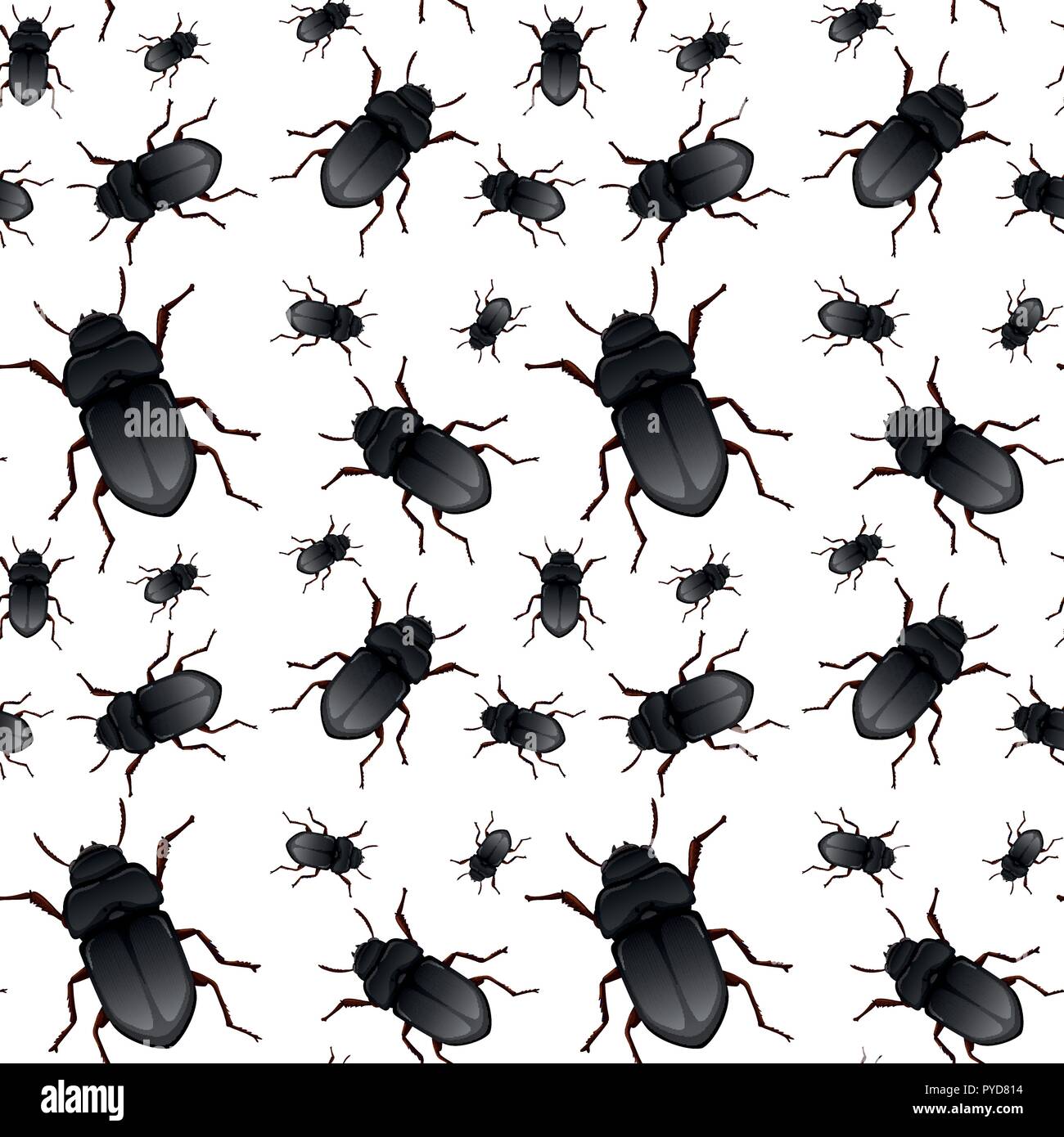 Beetle on seamless pattern illustration Stock Vector Image & Art - Alamy