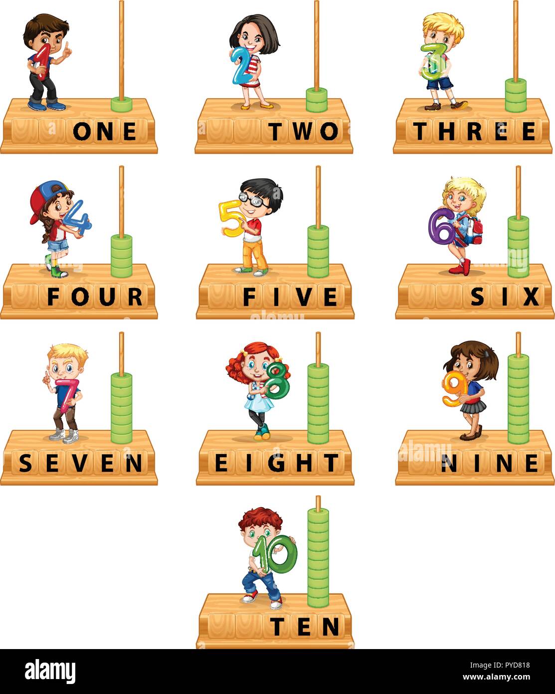 Abacus number character set illustration Stock Vector Image & Art - Alamy