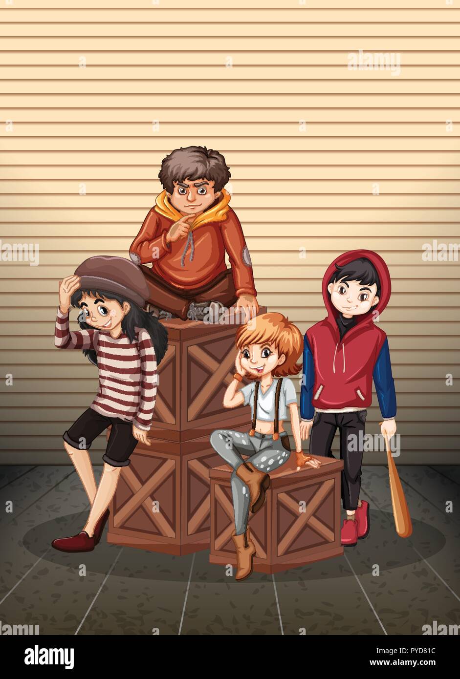 Group of problem teenager illustration Stock Vector Image & Art - Alamy