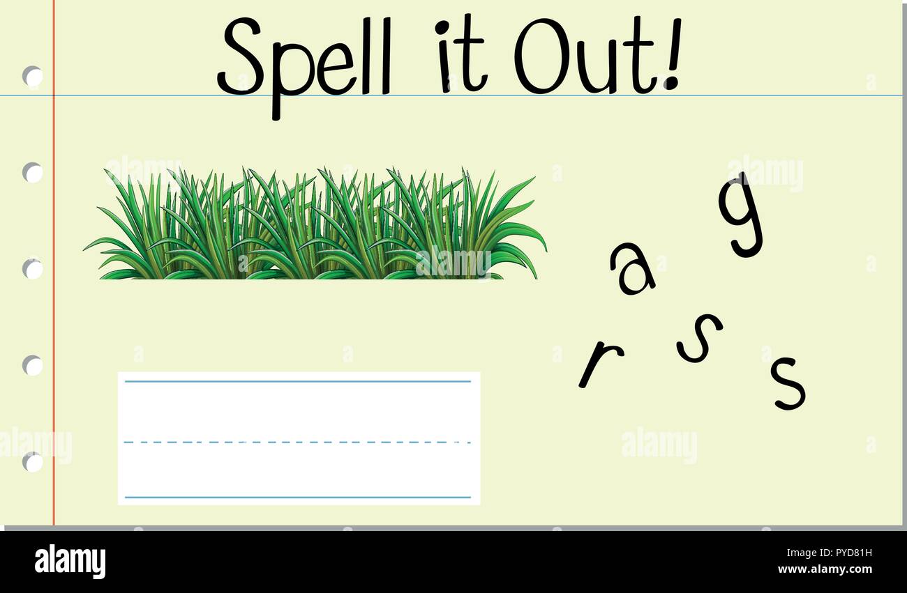 Spell it out grass illustration Stock Vector Image & Art - Alamy