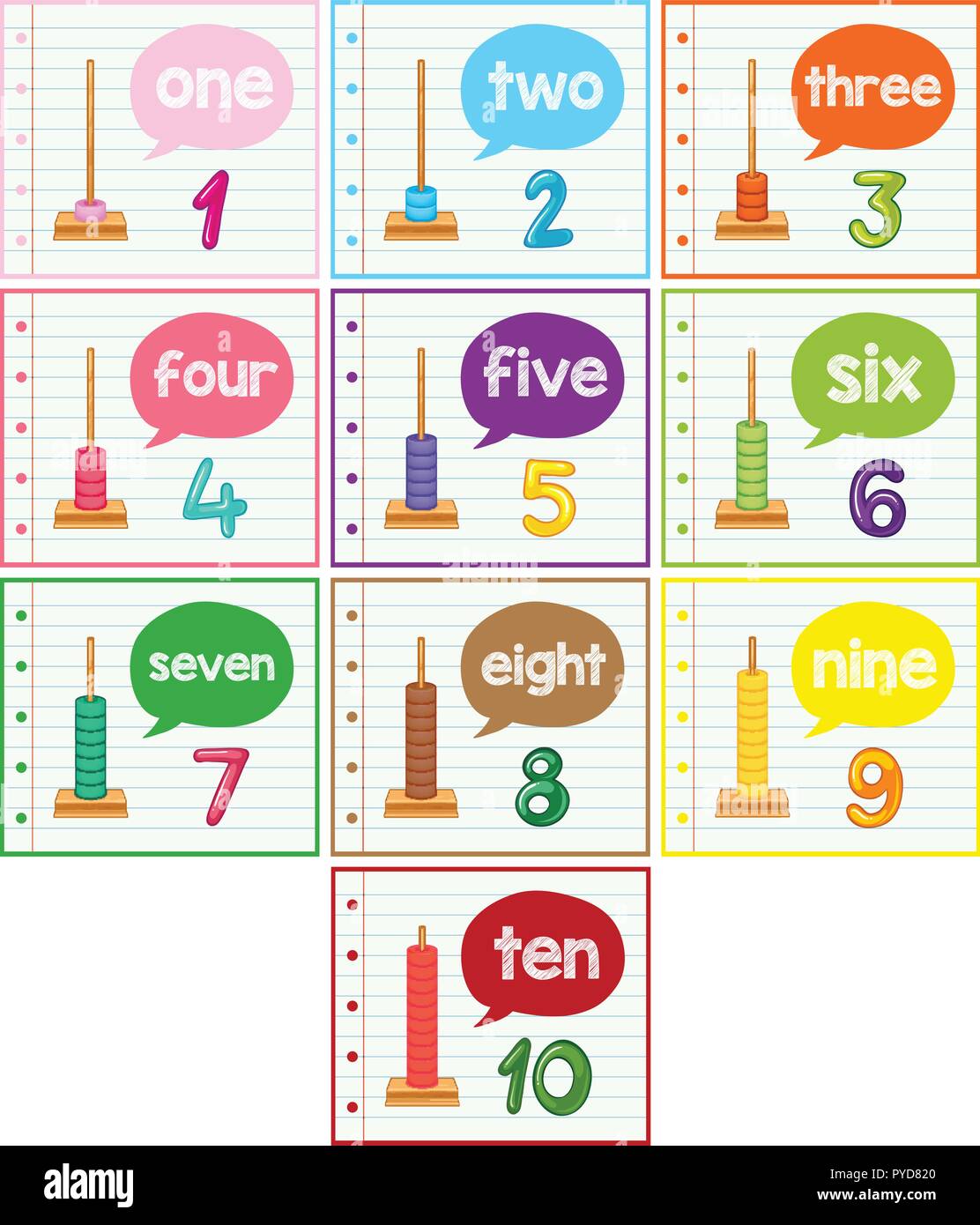 Abacus and number set illustration Stock Vector Image & Art - Alamy
