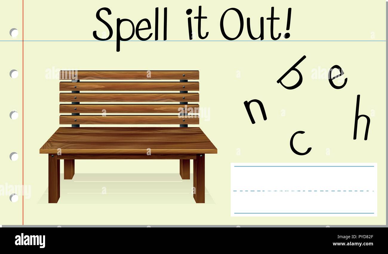 Spell it out bench illustration Stock Vector Image & Art - Alamy