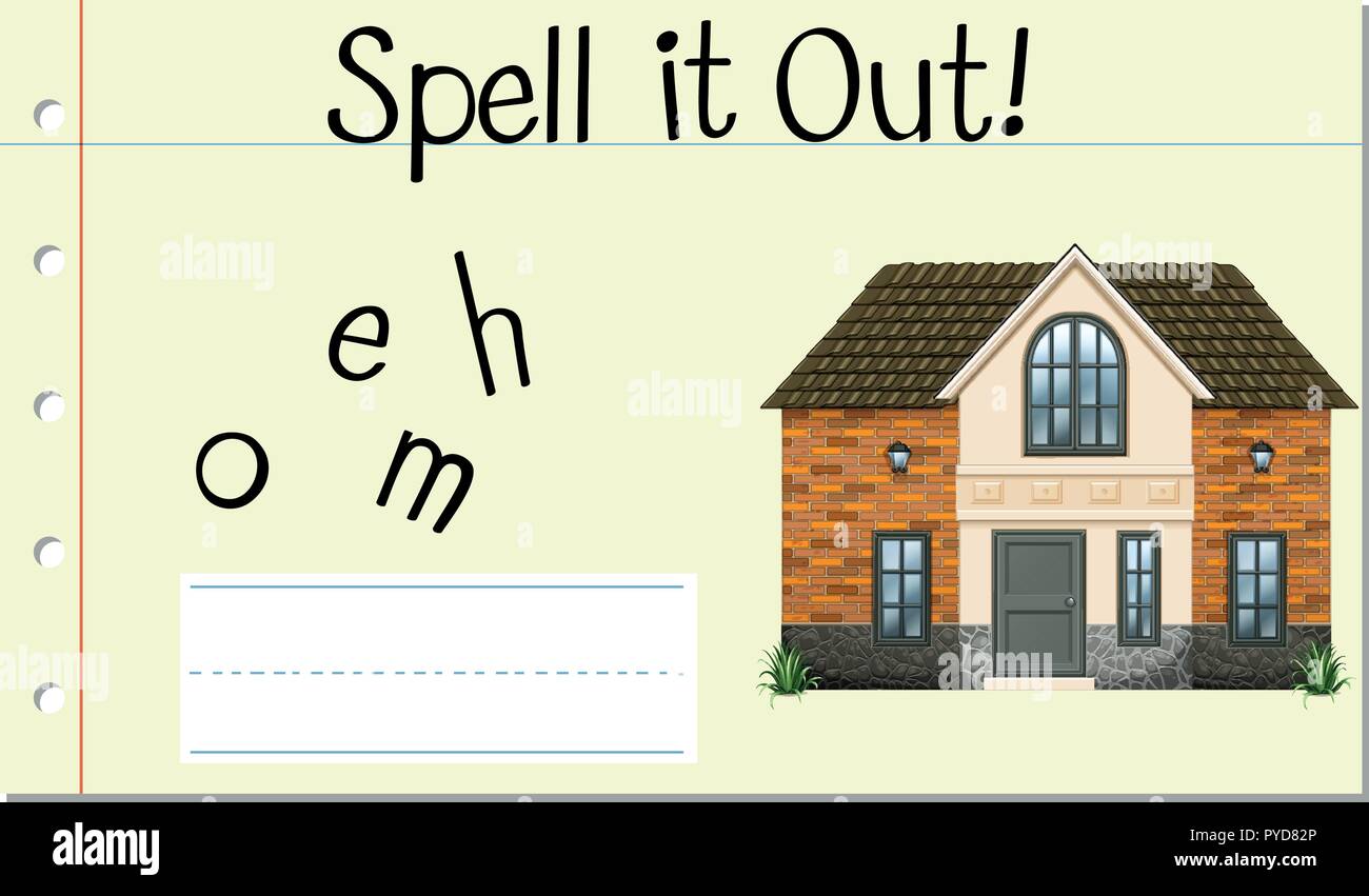Spell it out home illustration Stock Vector Image & Art - Alamy