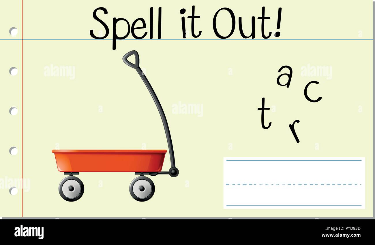 Spell English word cart illustration Stock Vector Image & Art - Alamy