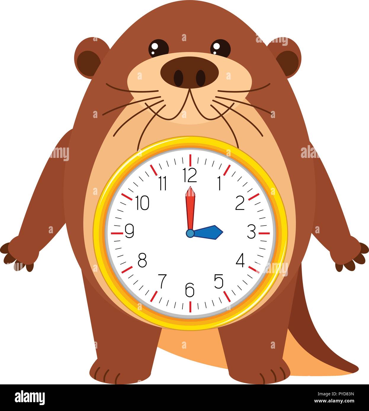Otter clock on white background illustration Stock Vector Image & Art ...