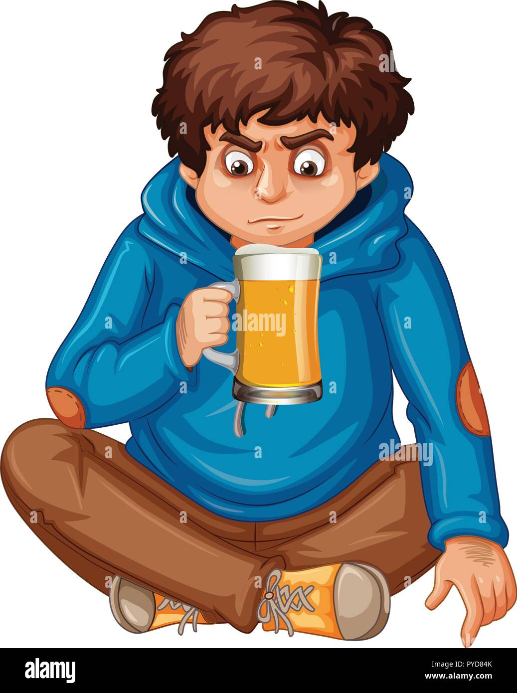 Man drinking alcohol beer pint Stock Vector Images - Alamy