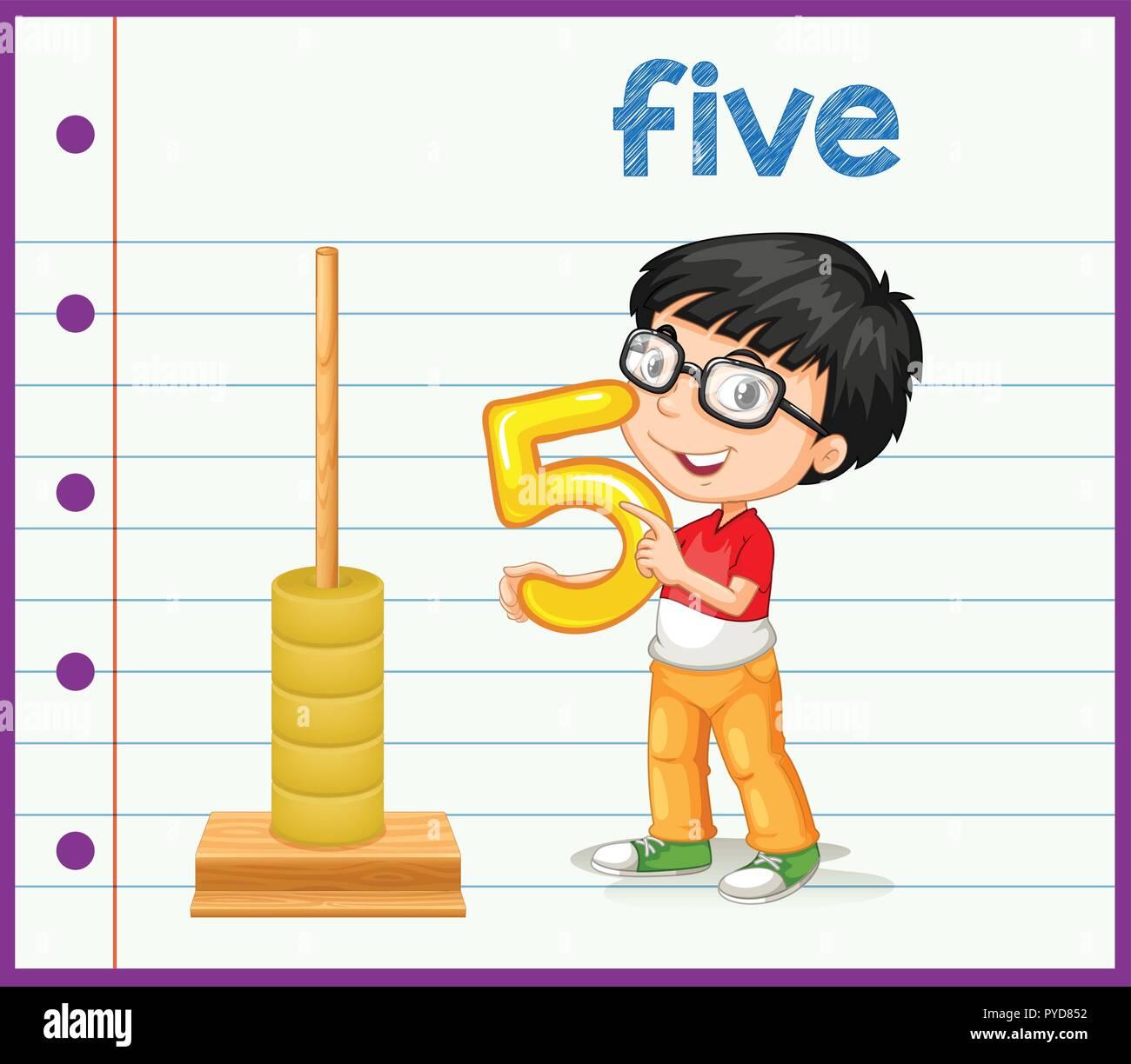 Boy holding number seven illustration Stock Vector Image & Art - Alamy