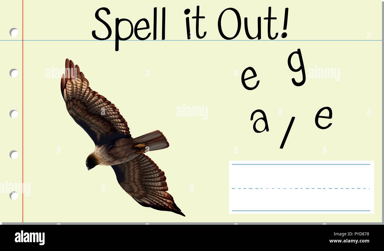 Spell it out Eagle illustration Stock Vector Image & Art - Alamy