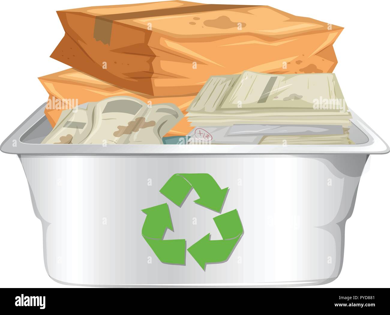 Recycle paper on white background illustration Stock Vector Image & Art ...