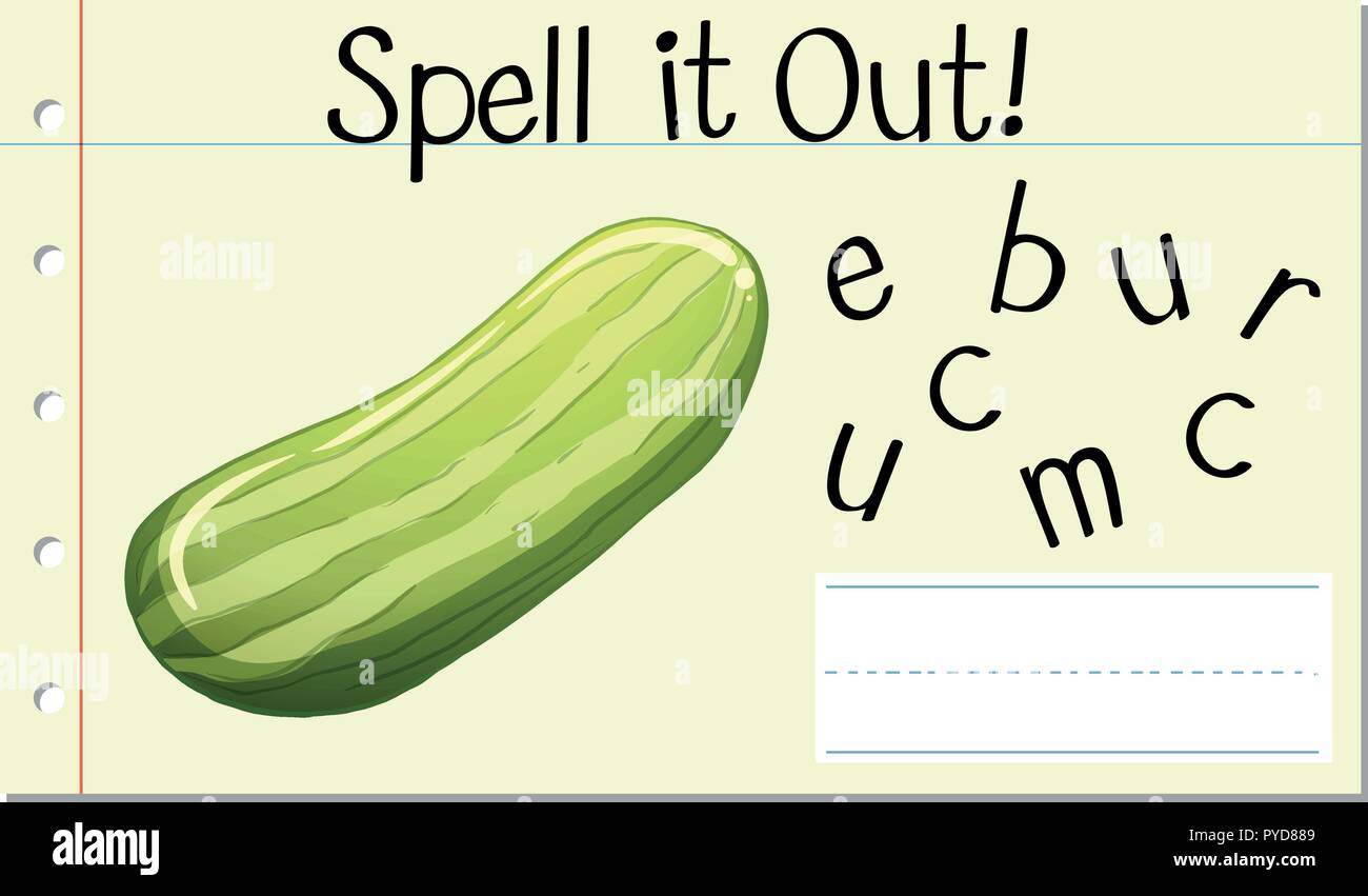 Spell it out cucumber illustration Stock Vector Image & Art - Alamy