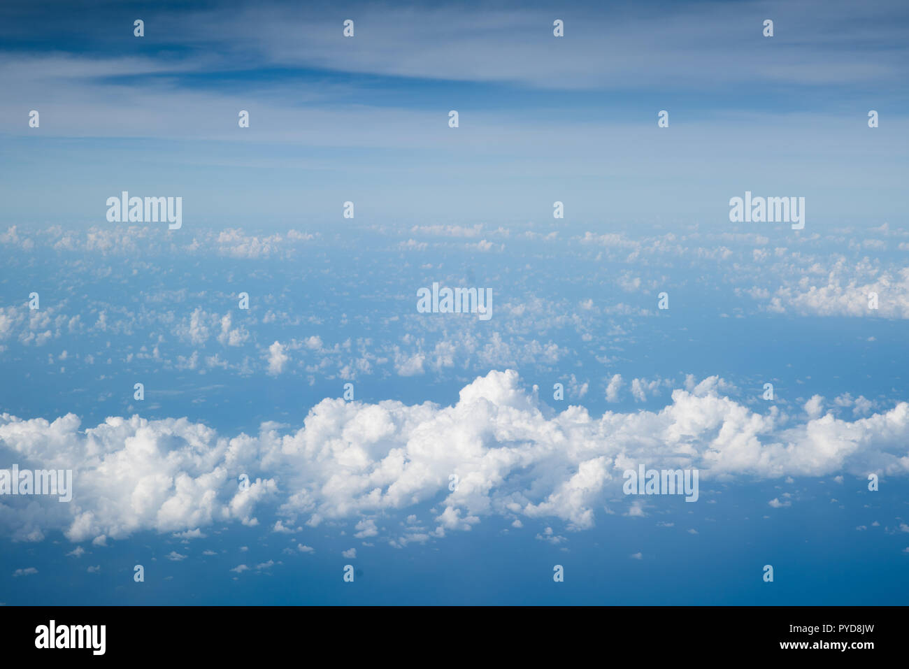 Sky background over spread cloud scatter ,aerial view Stock Photo - Alamy