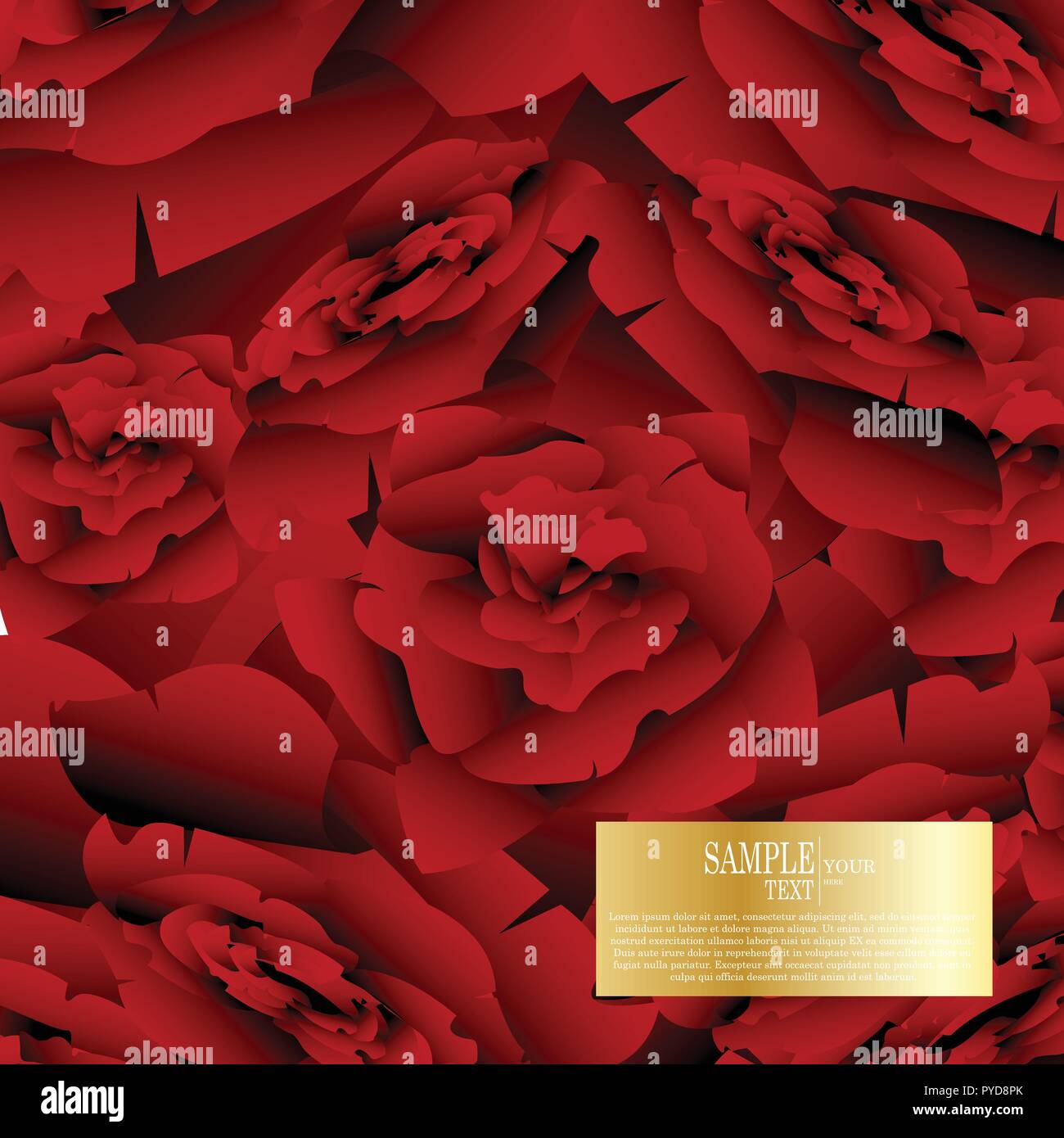 Vector abstract watercolor red roses background design Stock Vector ...