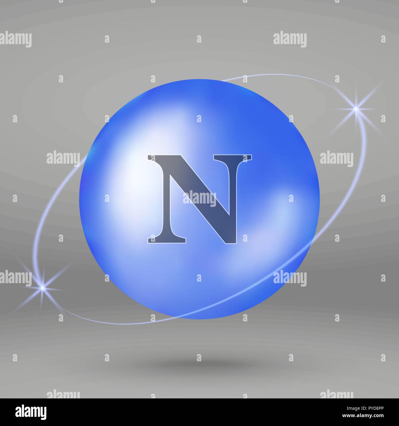 Nitrogen icon. mineral drop pill capsule. Mineral complex design Stock ...