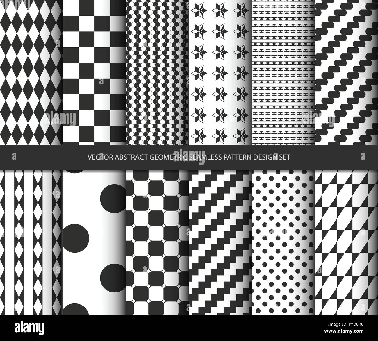 Vector abstract geometric seamless pattern design set, inclusive of ...