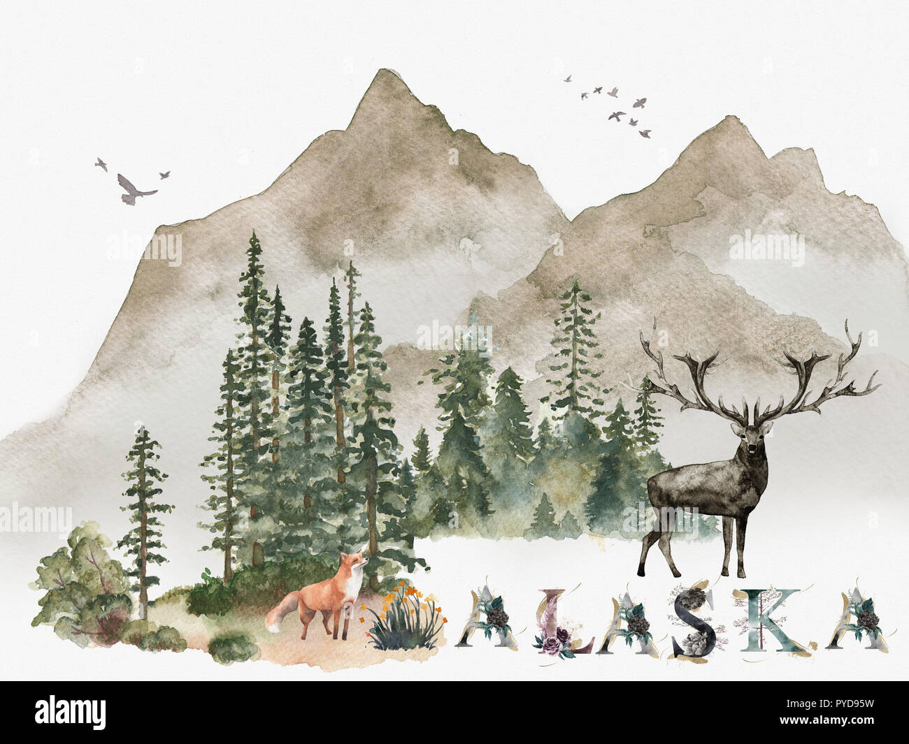 Alaska Drawing Stock Photos & Alaska Drawing Stock Images - Alamy