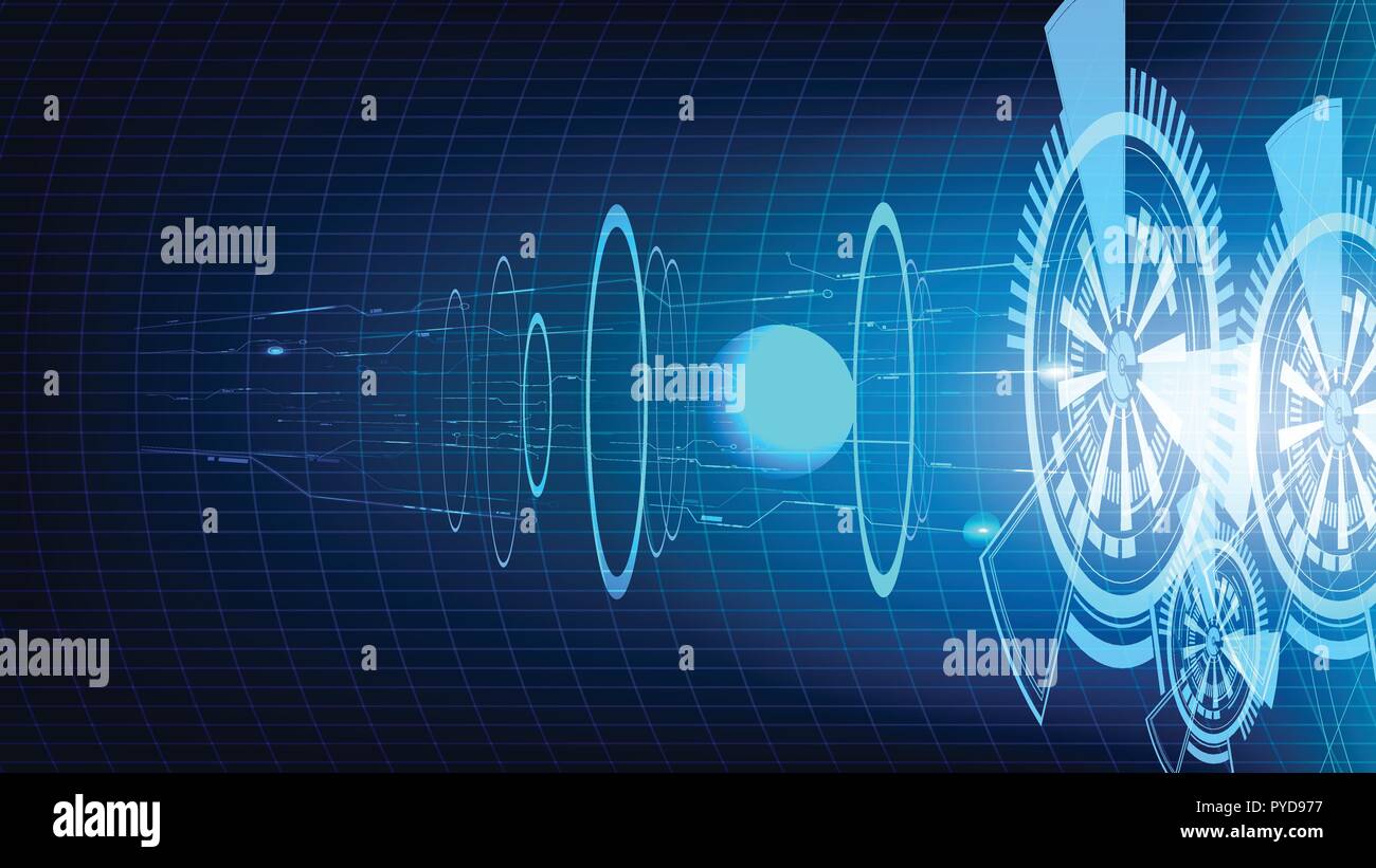 Vector abstract blue space technology backgrounds Stock Vector Image ...