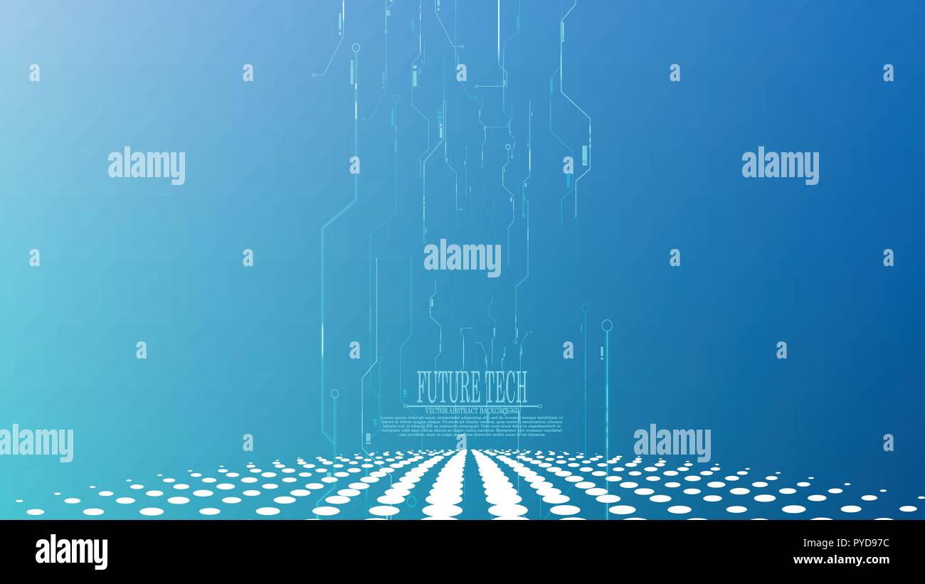 Vector abstract cyber circuit tower background, future tech Stock ...