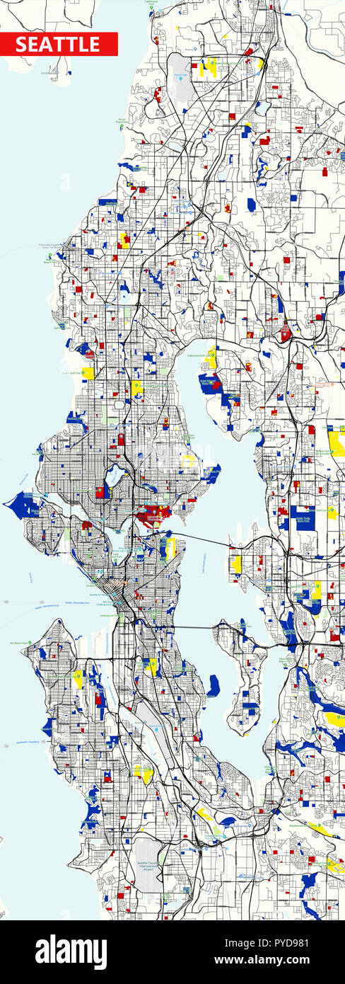 Map Of Seattle High Resolution Stock Photography and Images - Alamy
