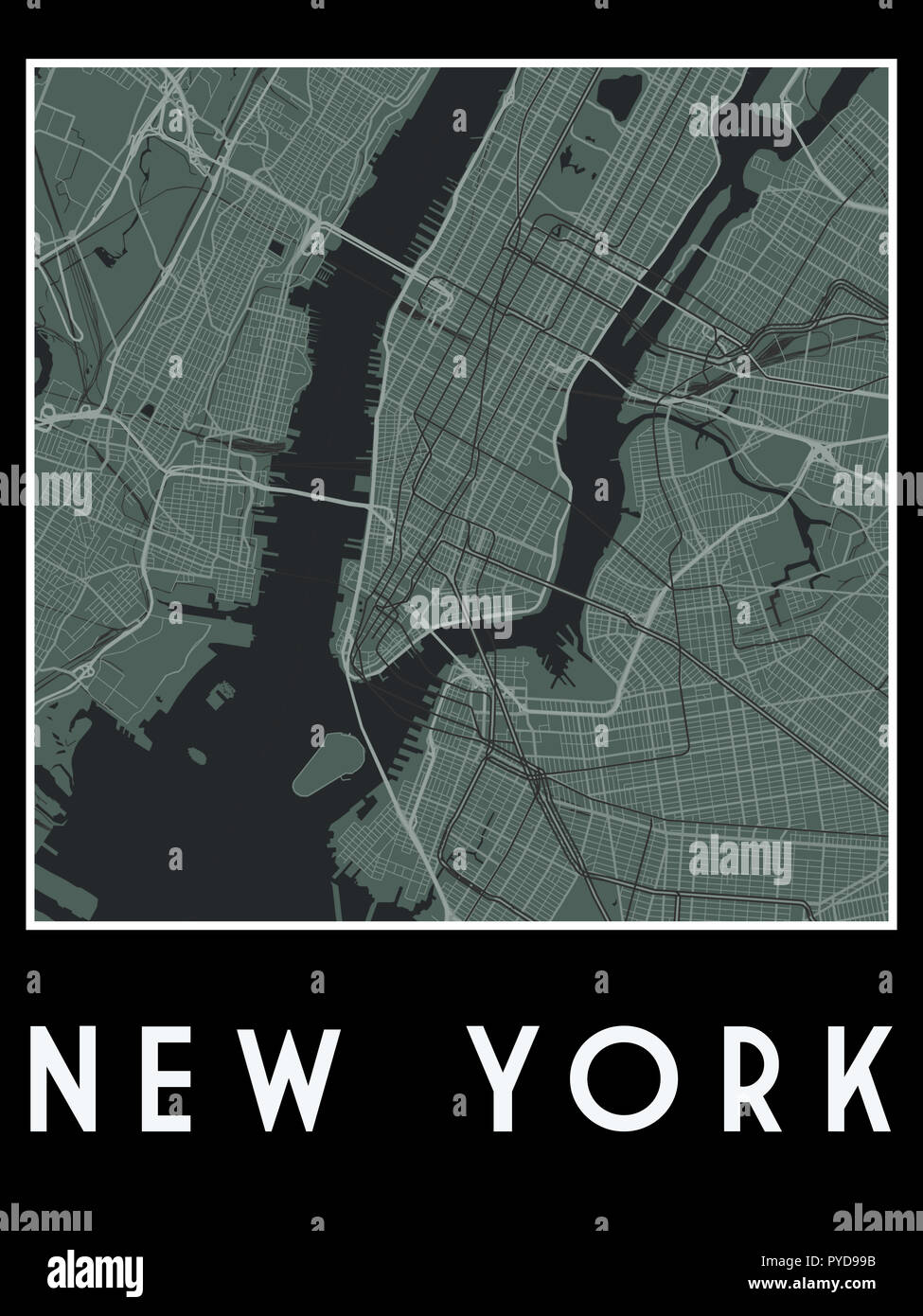 New york city town map hi-res stock photography and images - Alamy