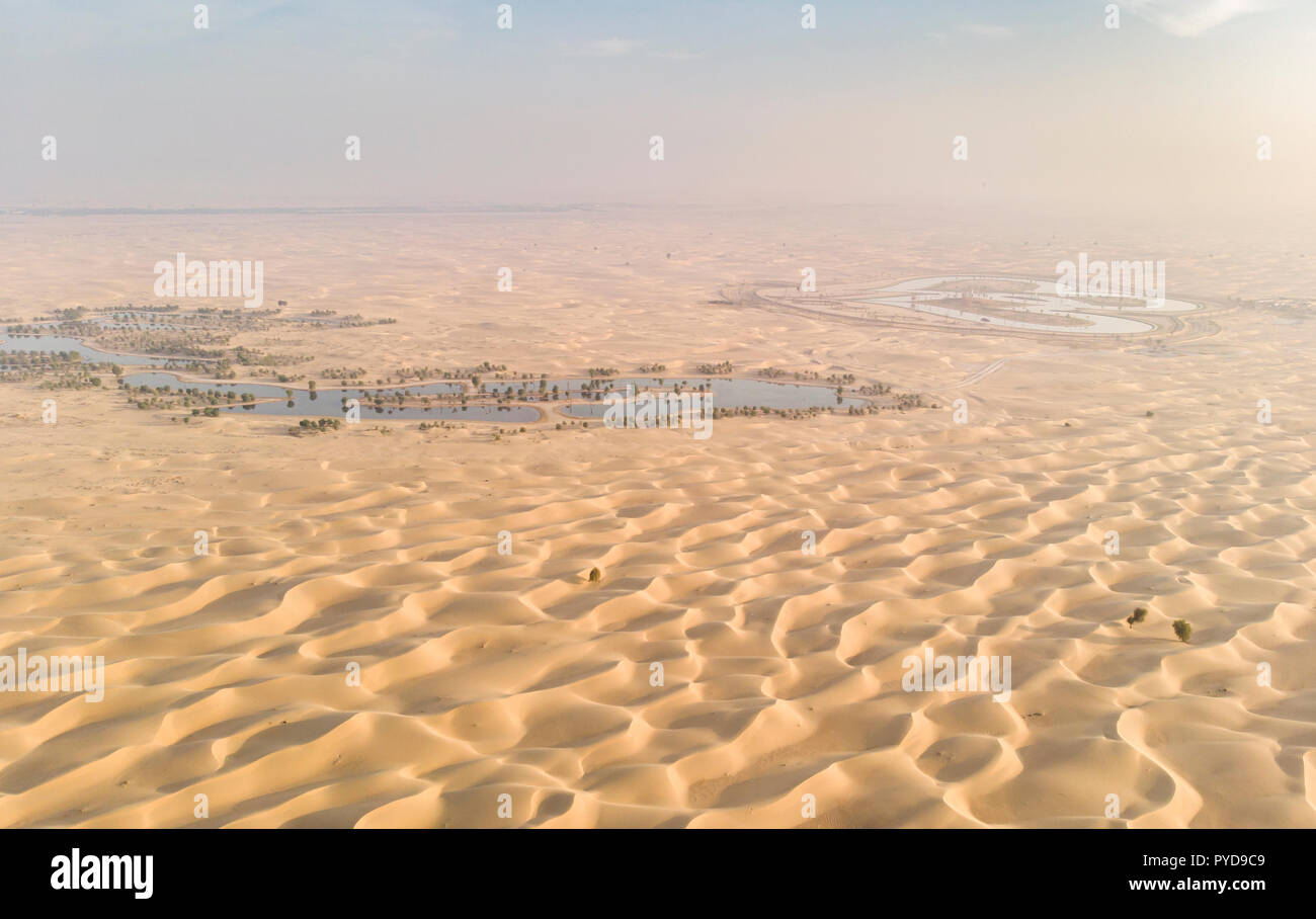 aerial view of a desert surface near Dubai Stock Photo - Alamy