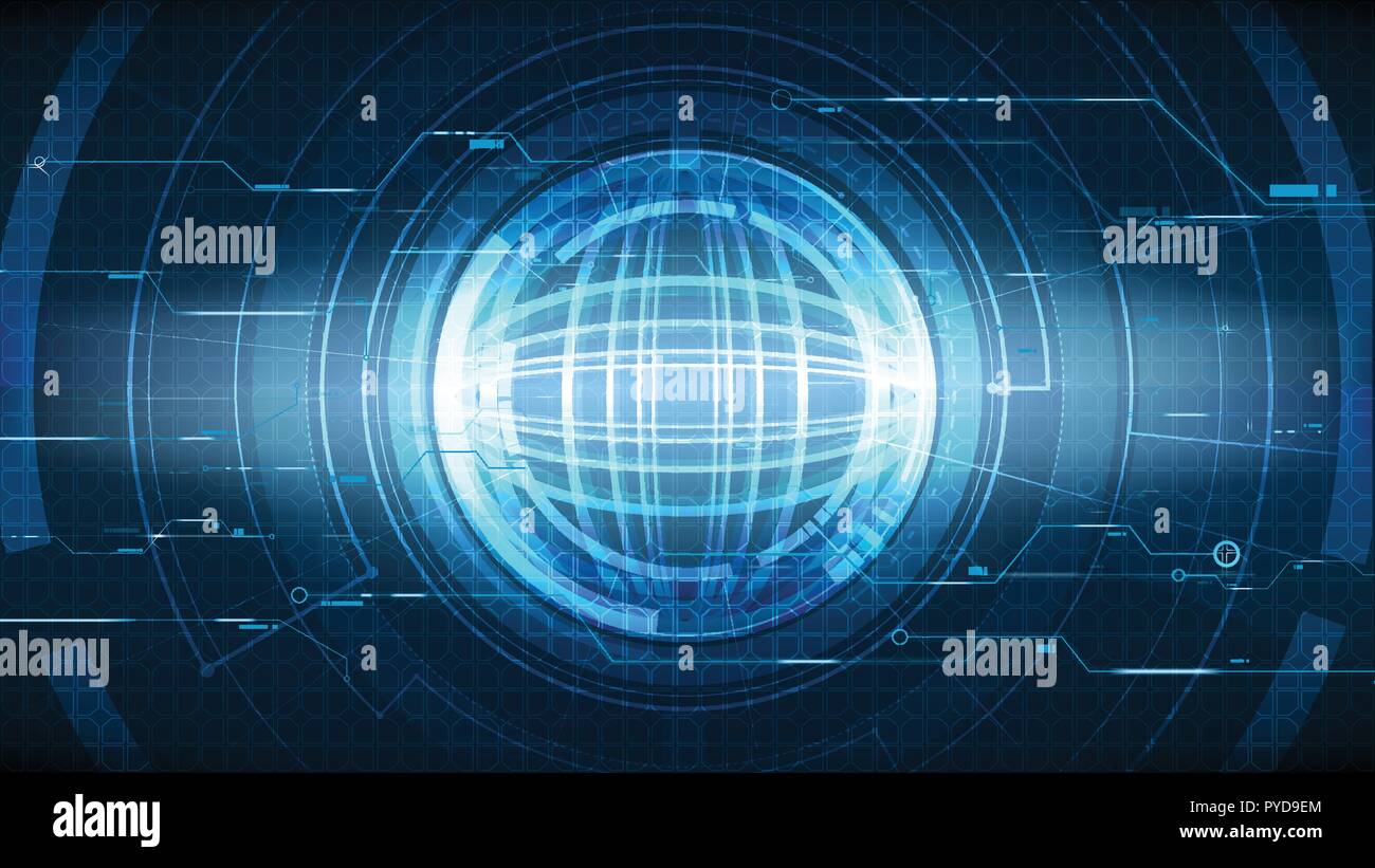 Vector abstract high technological global background design Stock ...